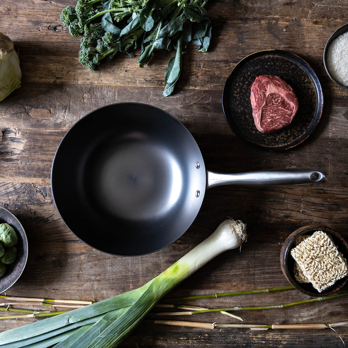 Satake Pure Pan wok 28 cm støpejern nitrering - Cervera