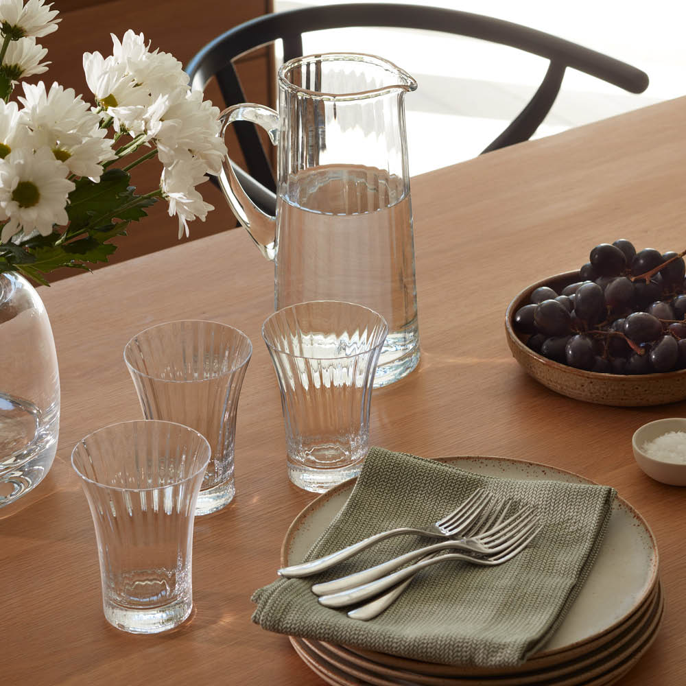 LSA International Aurelia drikkeglass 34 cl 2 stk klar/rillet - Cervera