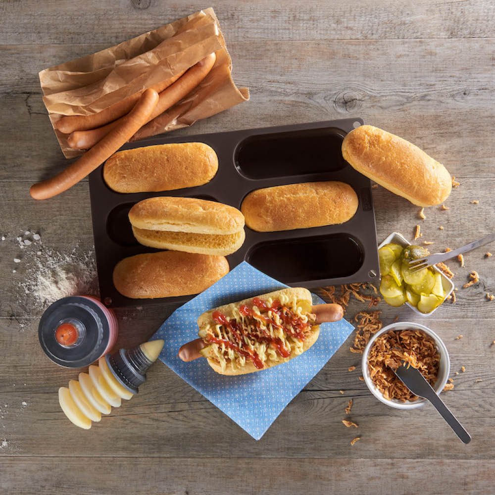 Lurch Flexiform Hotdog Buns bakeform til 6 stk pølsebrød - Cervera