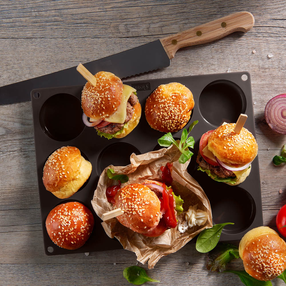Lurch Flexiform BurgerBun bakeform til 12 stk hamburgerbrød à 6 cm ...