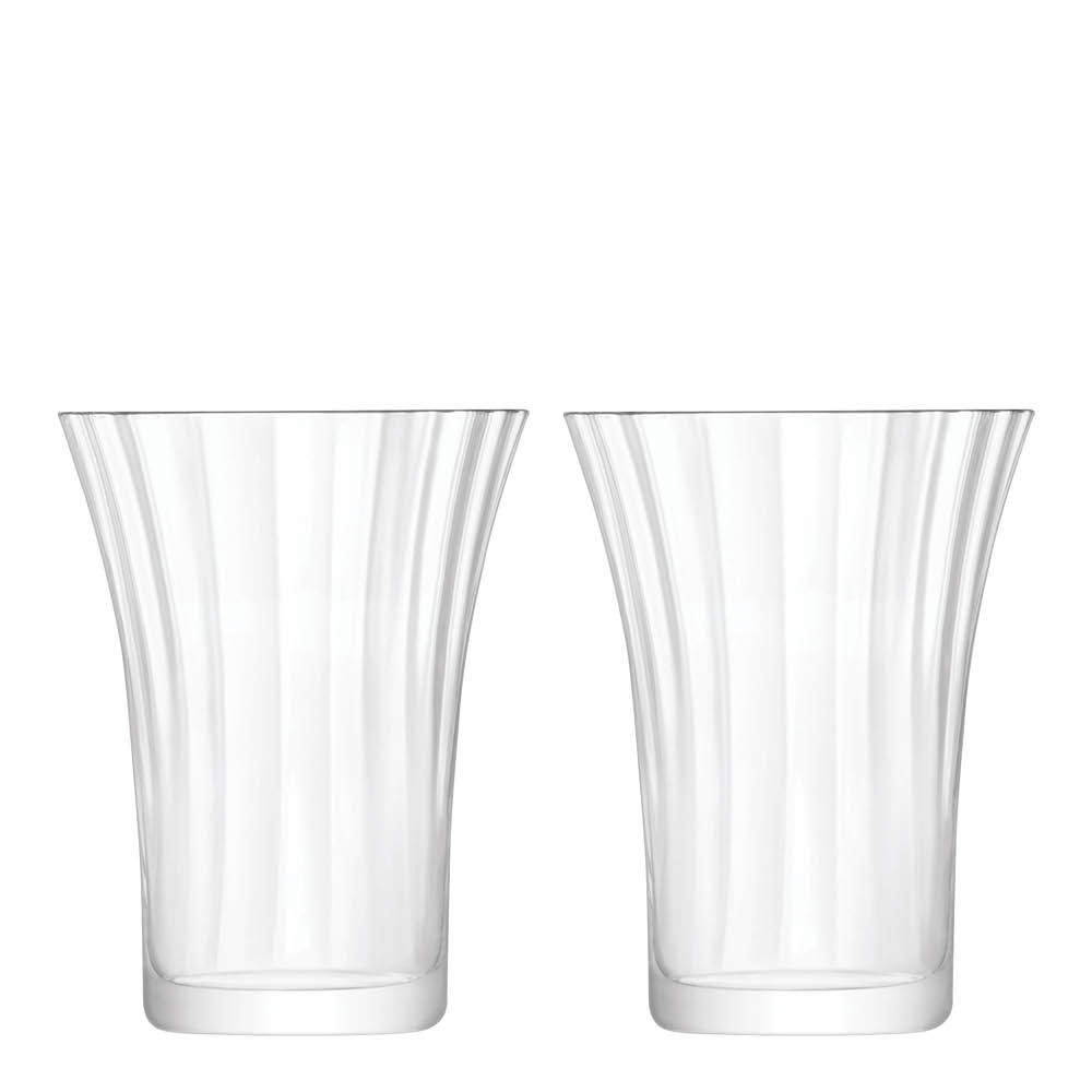 LSA International Aurelia drikkeglass 34 cl 2 stk klar/rillet - Cervera
